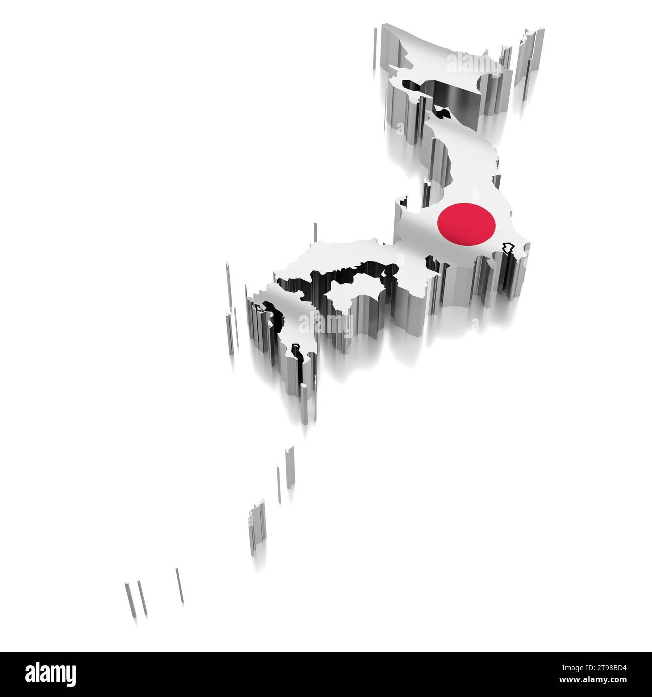 Japan - country borders and flag - 3D illustration Stock Photo - Alamy