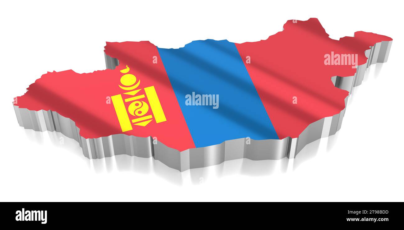 3d map mongolia borders hi-res stock photography and images - Alamy