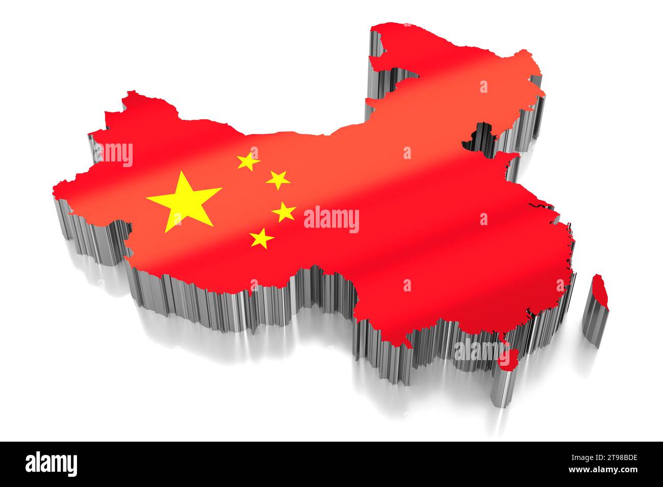 China - country borders and flag - 3D illustration Stock Photo - Alamy