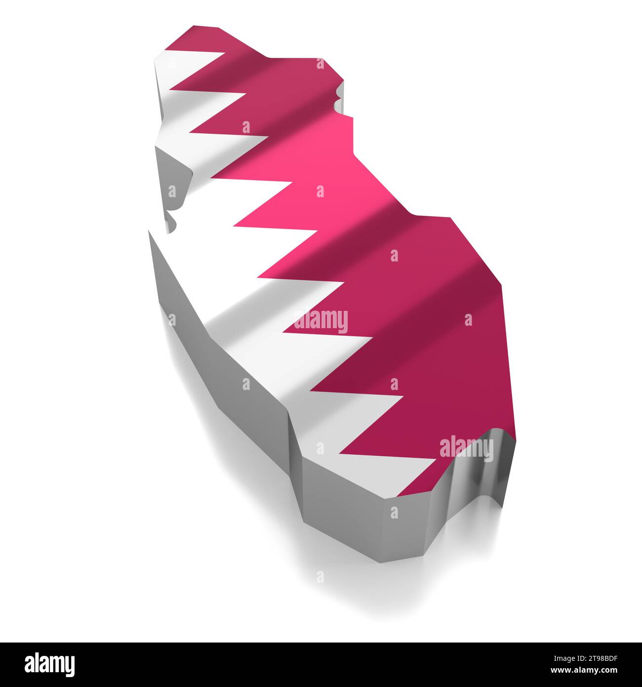 Qatar - country borders and flag - 3D illustration Stock Photo - Alamy