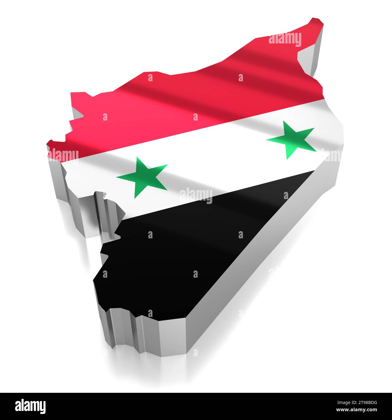 Syria - country borders and flag - 3D illustration Stock Photo - Alamy
