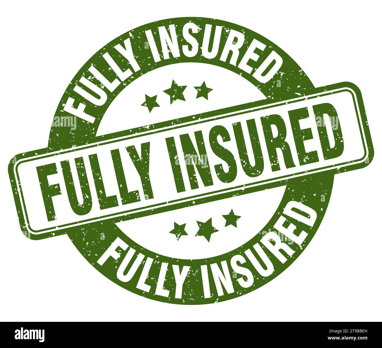 fully insured stamp. fully insured sign. round grunge label Stock ...