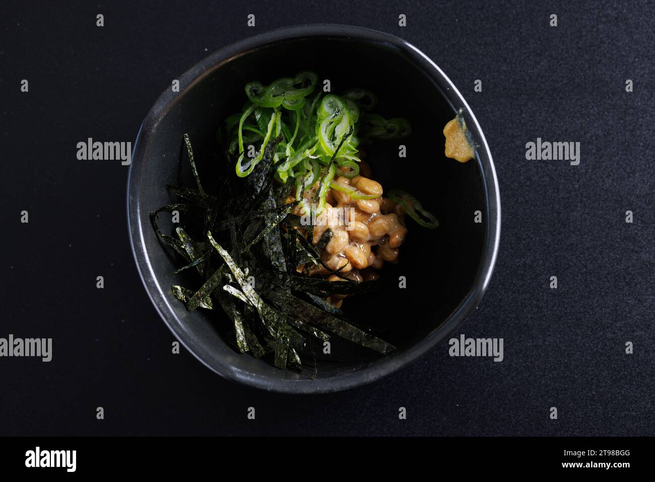 Natto japanese appetizer food isolated in black background Stock Photo ...