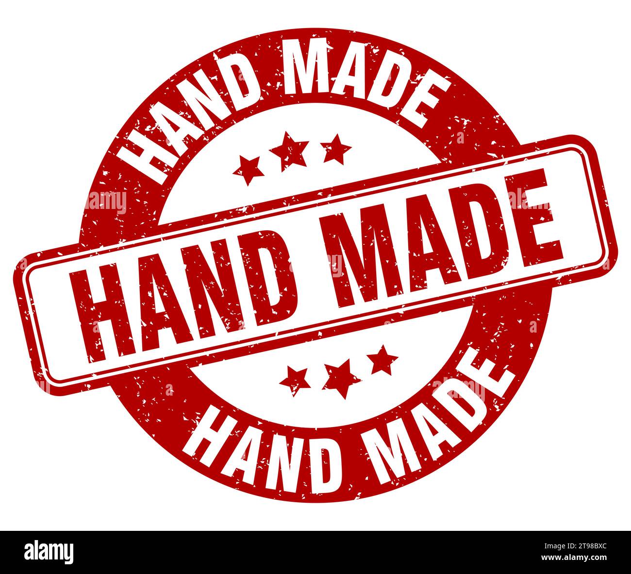 hand made stamp. hand made sign. round grunge label Stock Vector Image ...