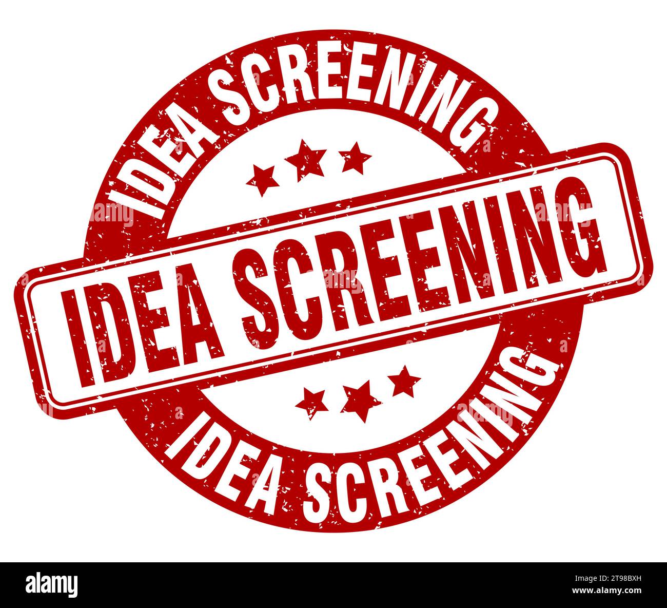 idea screening stamp. idea screening sign. round grunge label Stock ...