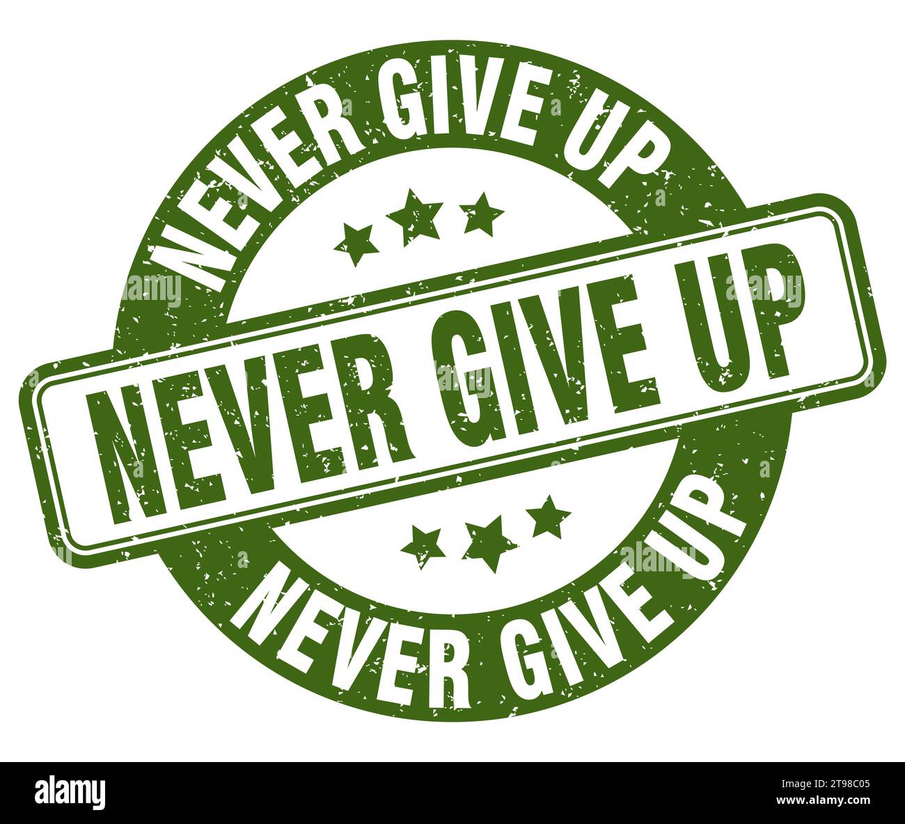 Never give up stamp Stock Vector Images - Alamy