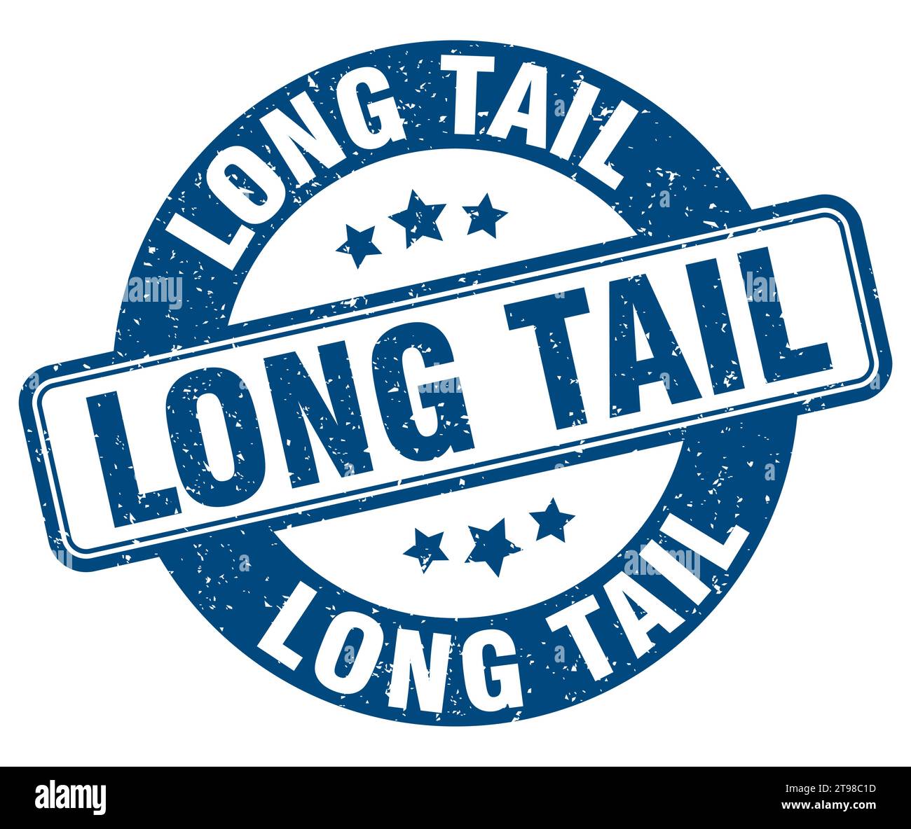 long tail stamp. long tail sign. round grunge label Stock Vector Image ...