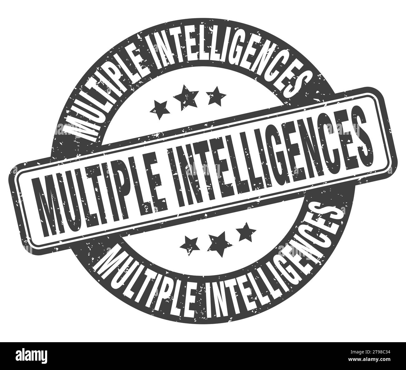 multiple intelligences stamp. multiple intelligences sign. round grunge ...