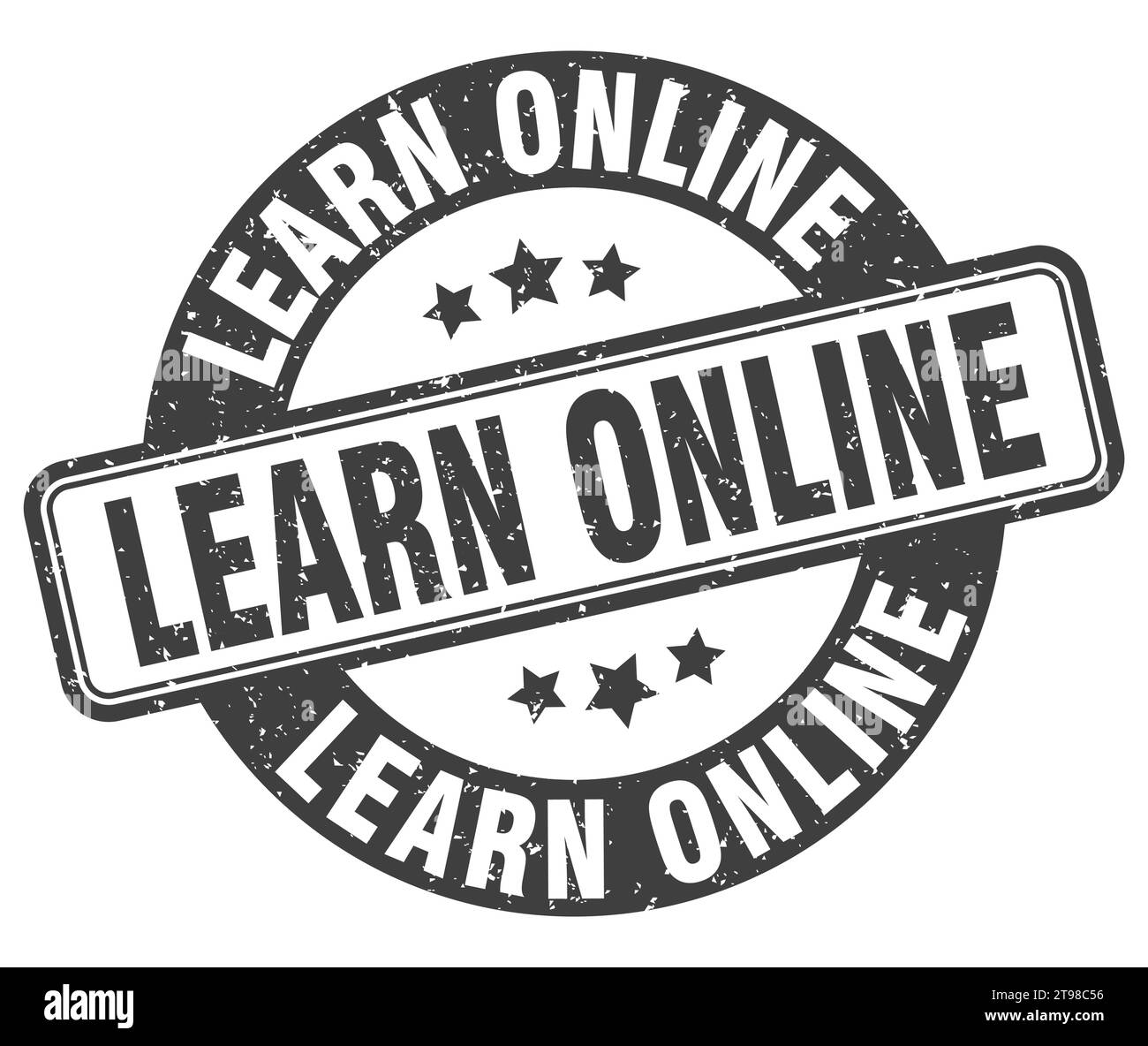Learn online stamp sign Black and White Stock Photos & Images - Alamy