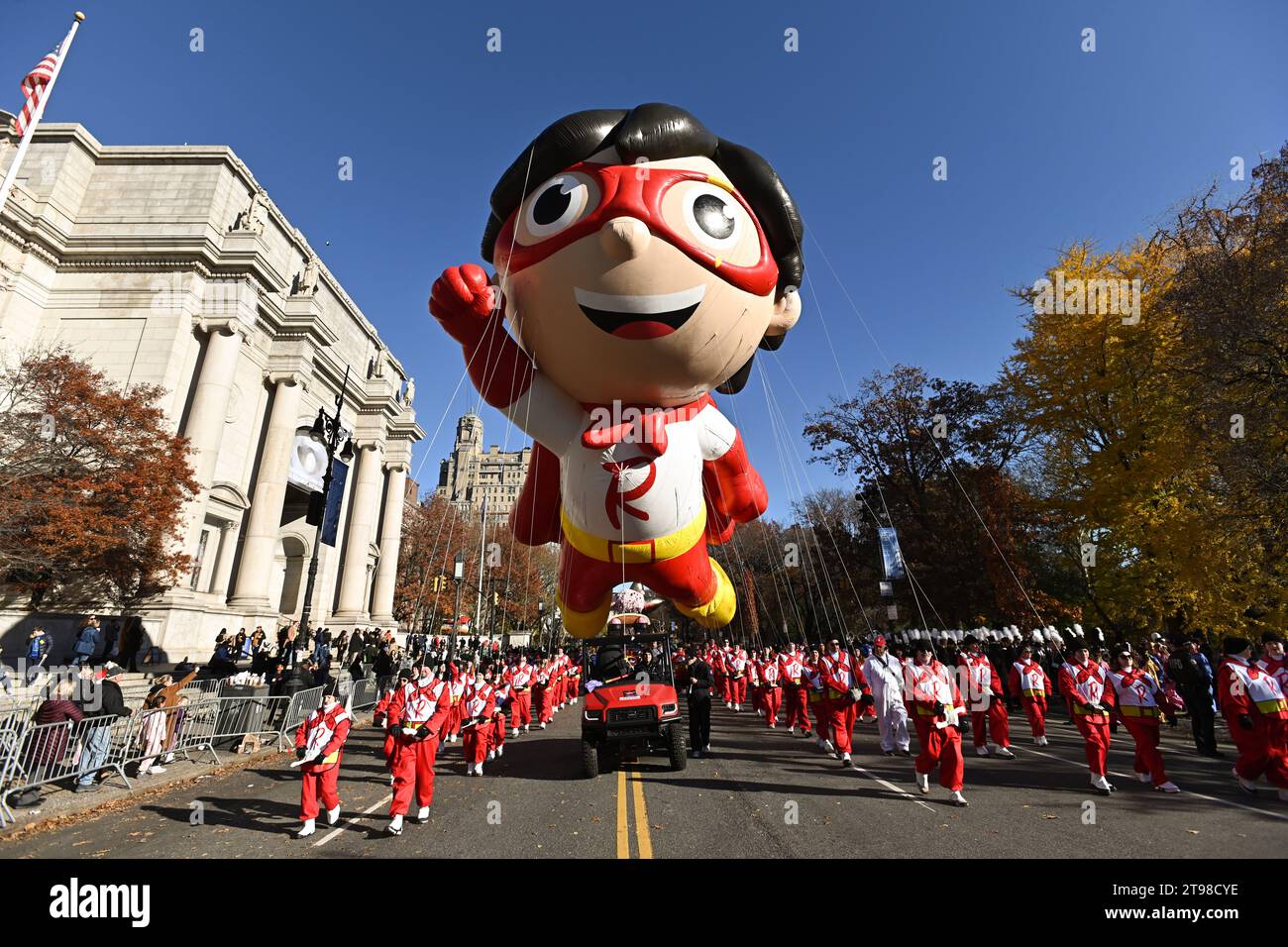 Red Titan balloon at the 2023 Macy's Thanksgiving Day Parade on ...