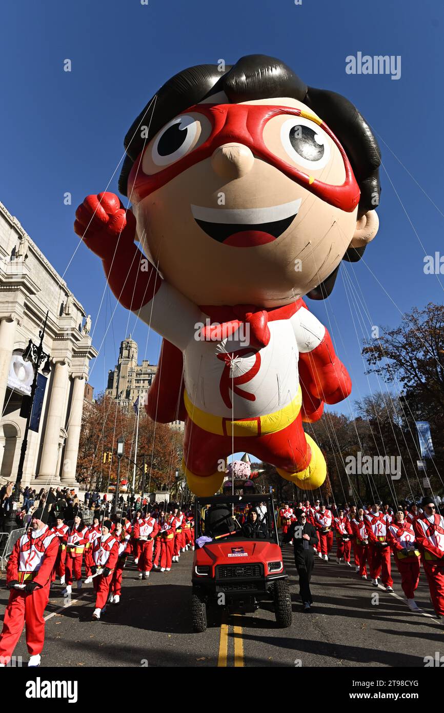 Red Titan balloon at the 2023 Macy's Thanksgiving Day Parade on ...