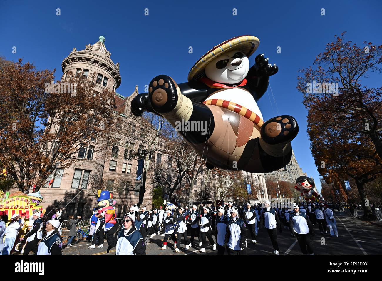 Kung Fu Panda balloon at the 2023 Macy's Thanksgiving Day Parade on ...