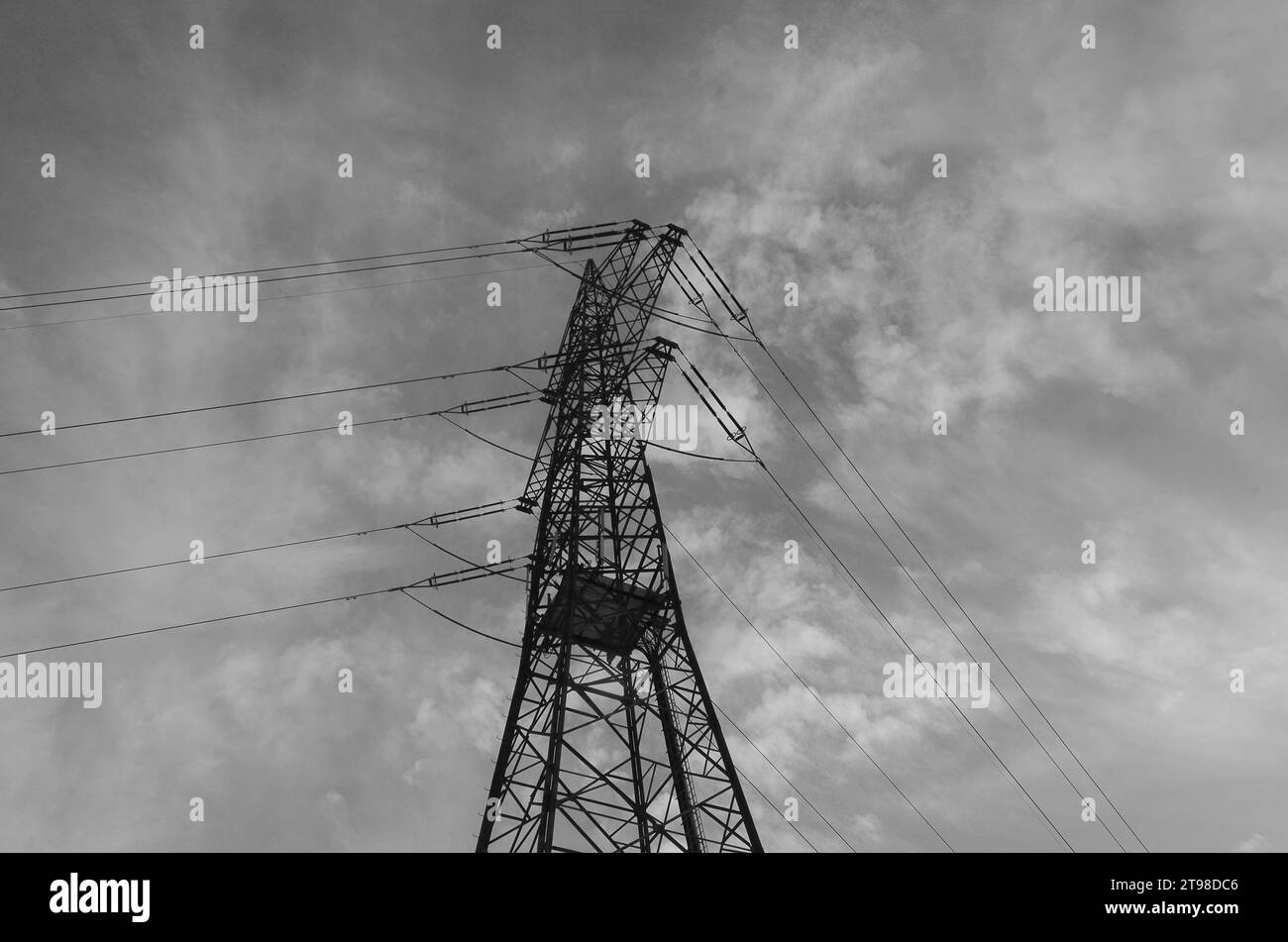 The tower, standing tall and imposing, create a strong visual focal ...