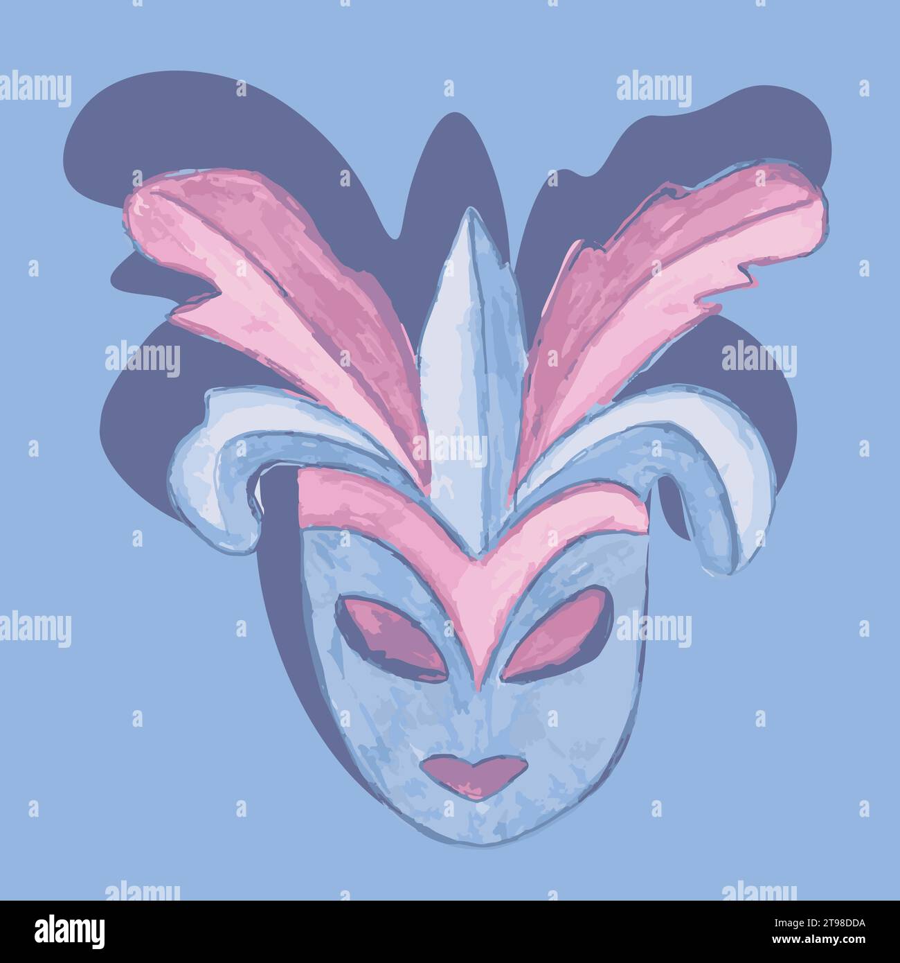 Carnival mask on a blue background. Purim mask Stock Vector Image & Art ...