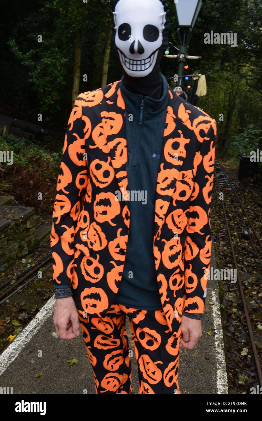 Halloween scary face skull teeth jacket trendy style person dressed up ...