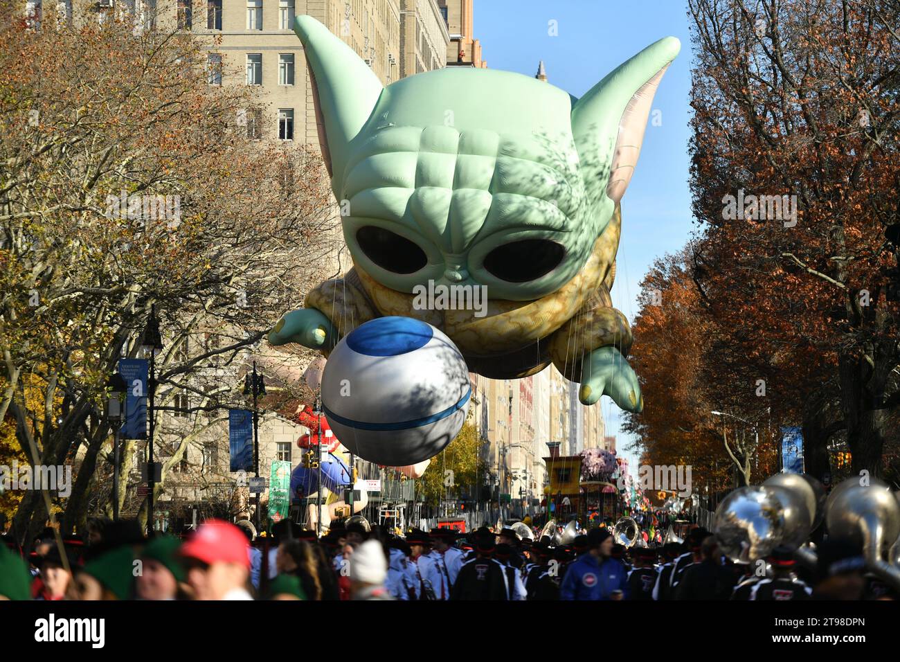Grogu balloon at the 2023 Macy's Thanksgiving Day Parade on November 23 ...