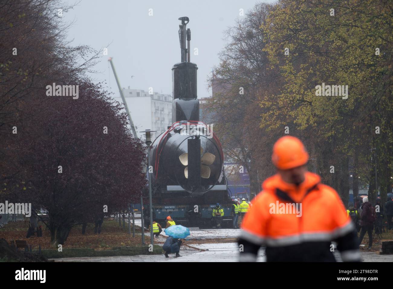 Gdynia, Poland. 23 November 2023. Decommissioned Polish Kobben-class ...