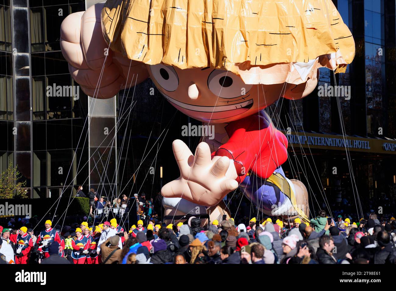 The Monkey D. Luffy balloon floats in the Macy's Thanksgiving Day ...