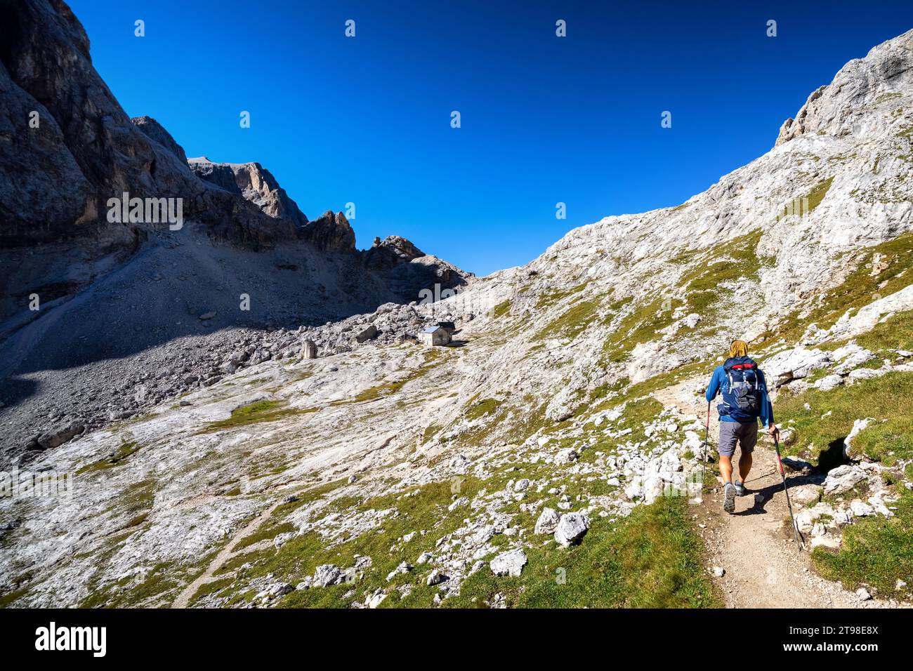 Almost at Rifugio Volpi al Mulaz on Alta Via 2 hiking route near Mulaz ...