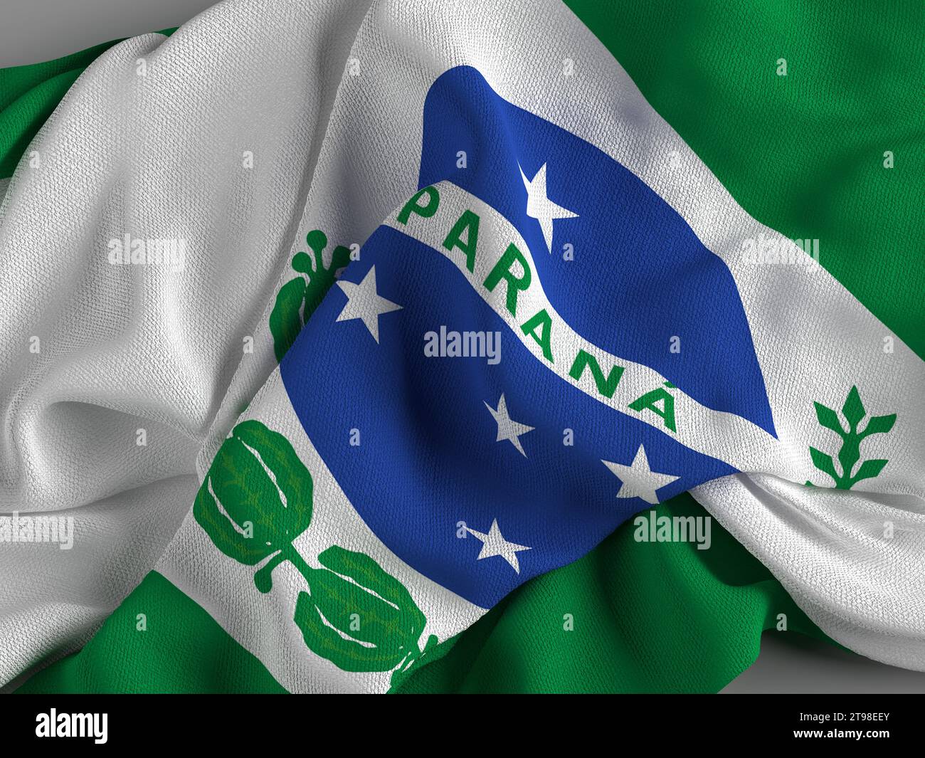 The flag of the state of Paraná, South region, Brazil - 3D illustration ...
