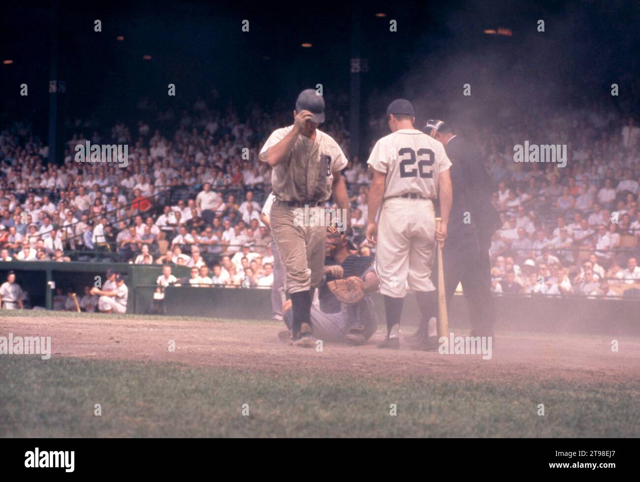 DETROIT, MI - JUNE 29: Gus Zernial #9 of the Detroit Tigers walks back ...