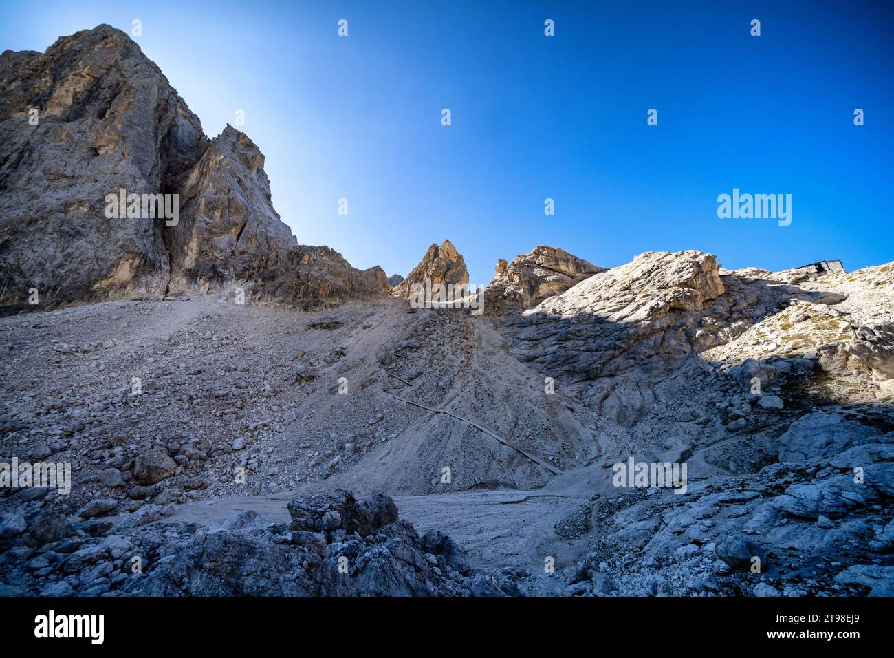 On Alta Via 2 hiking route near Mulaz, Italy Stock Photo - Alamy
