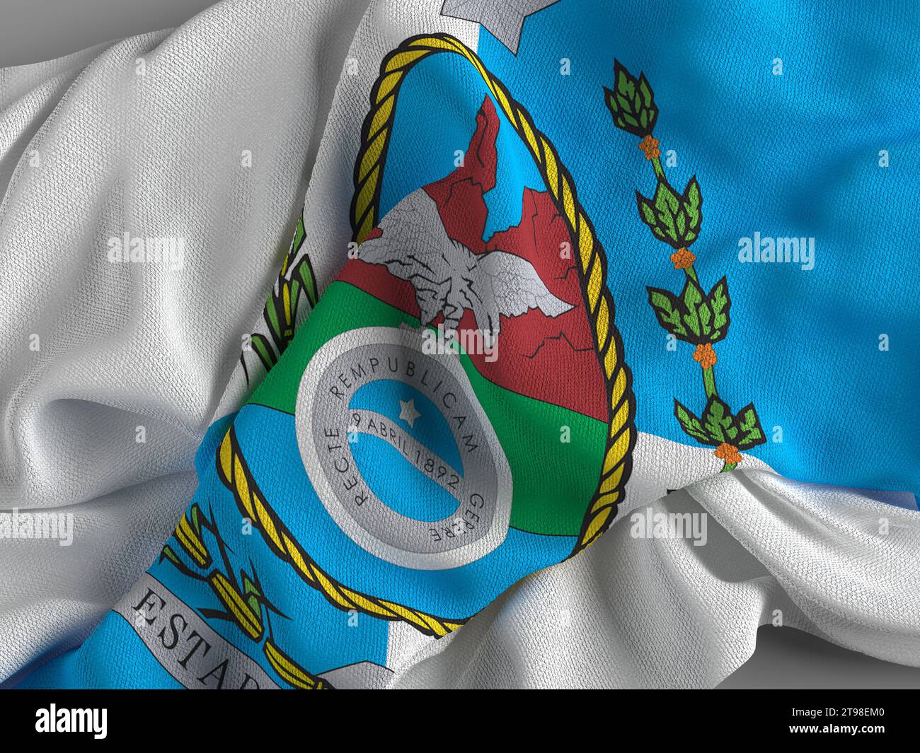 The flag of the state of Rio de Janeiro, Southeast region, Brazil - 3D ...