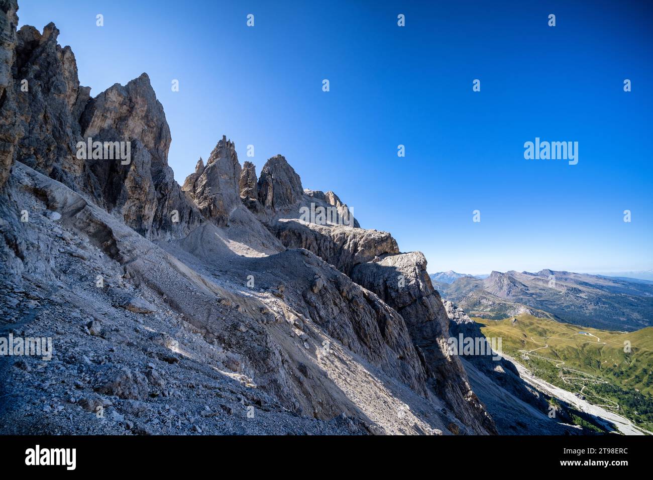 On Alta Via 2 hiking route near Mulaz, Italy Stock Photo - Alamy
