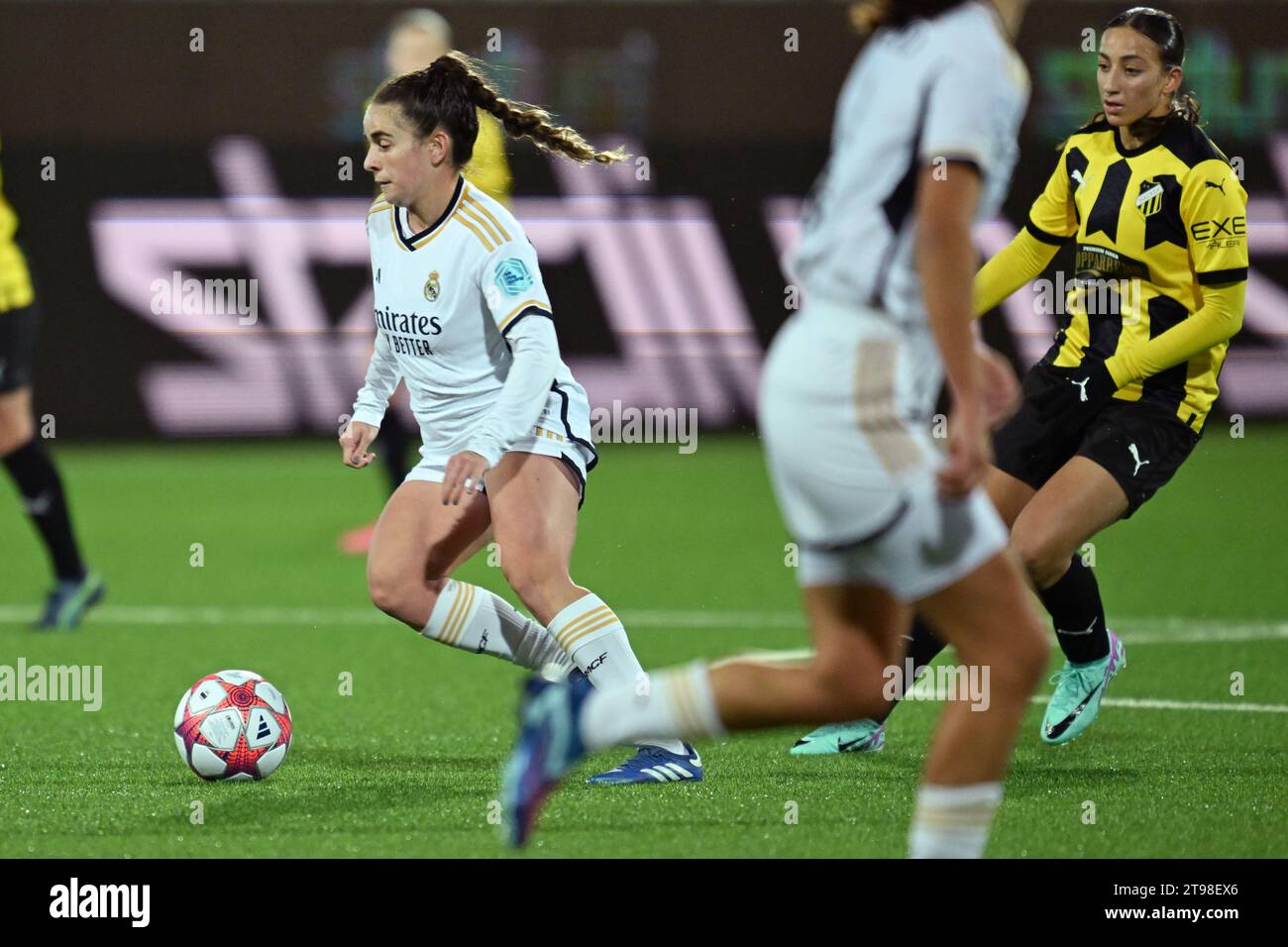 Real Madrid's Teresa and Häcken's Rosa Kafaji during the UEFA Women's ...