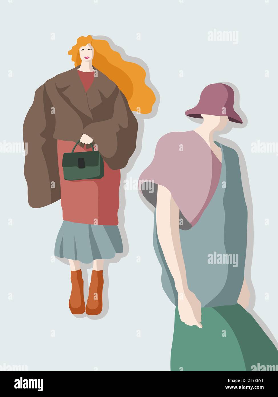 Street Style Vector Fashion Illustration Trendy Colors Stock Vector ...
