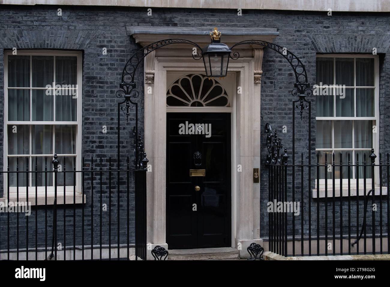 Whitehall, London, UK. 22nd November, 2023. The famous black door at No ...
