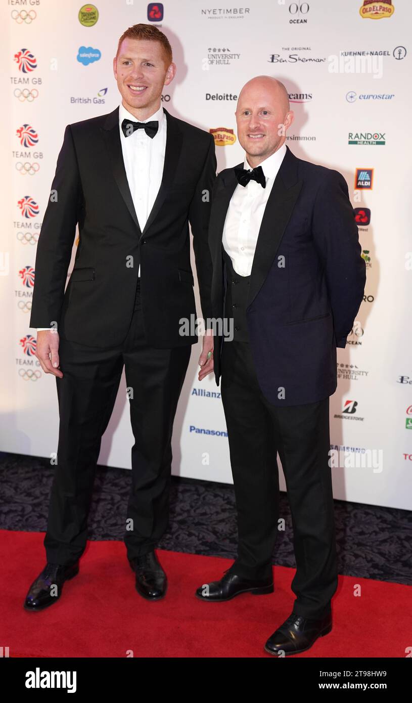 James Rodwell (left) and Ben Horse arrives for the 2023 Team GB Ball at ...