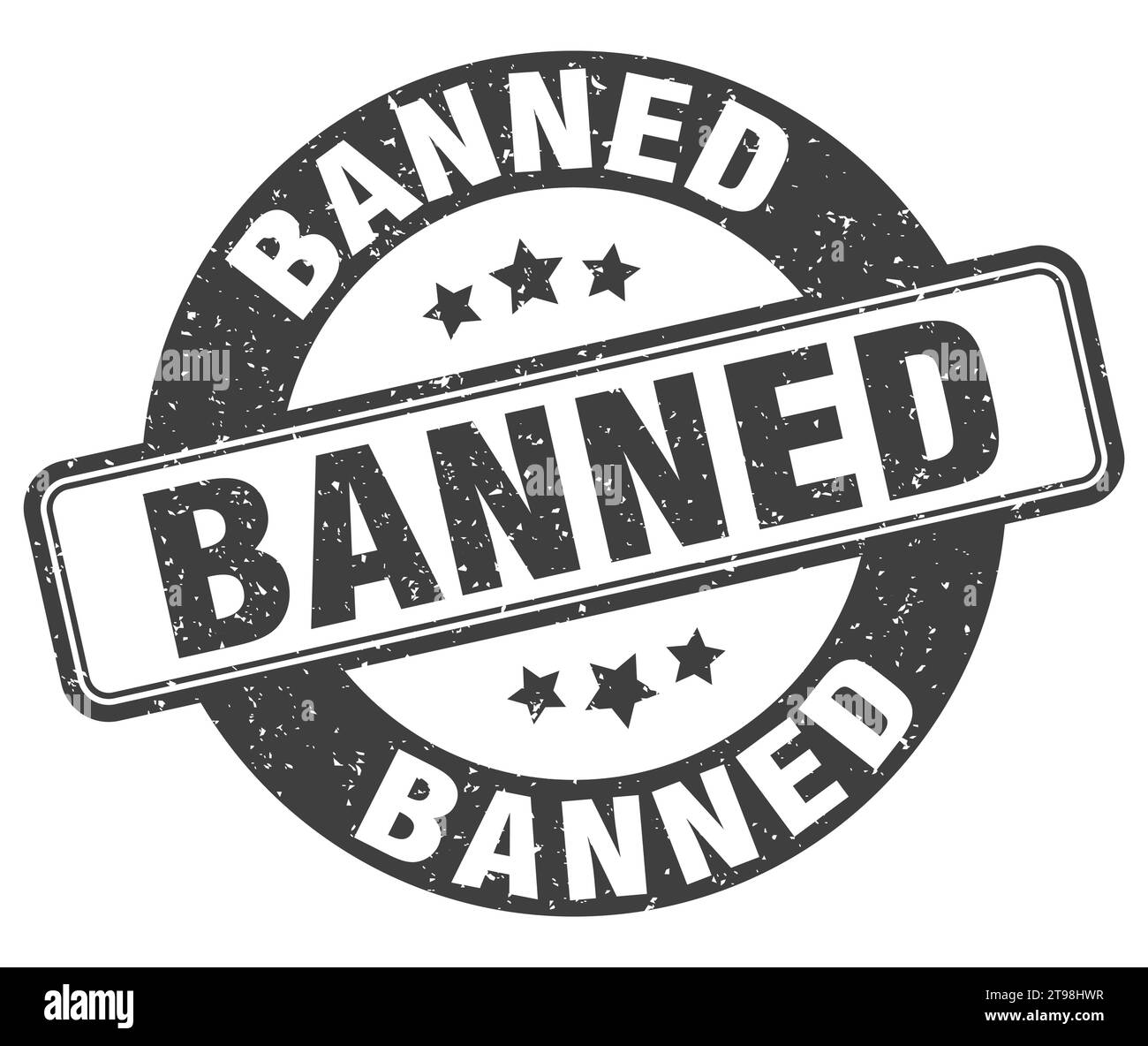 banned stamp. banned sign. round grunge label Stock Vector Image & Art ...