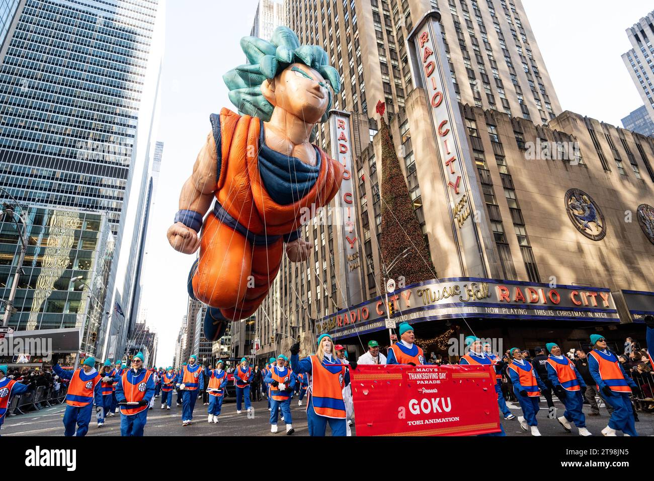 New York City, United States. 23rd Nov, 2023. The Goku balloon on Sixth ...