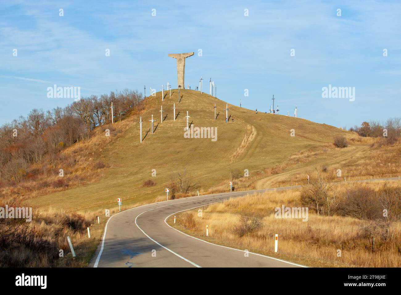 Famous Didgori battle monument with giant swards and sculptures ...