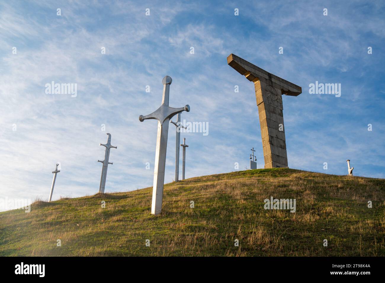 Famous Didgori battle monument with giant swards and sculptures ...