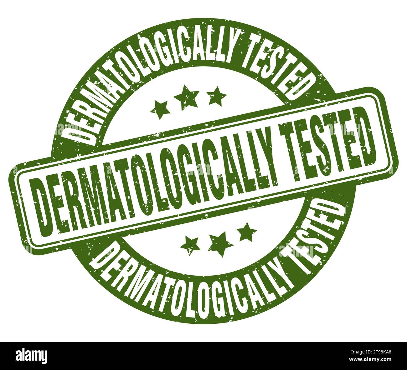 dermatologically tested stamp. dermatologically tested sign. round ...