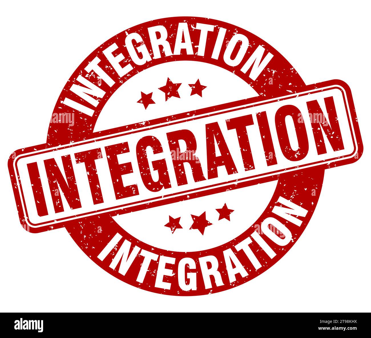 integration stamp. integration sign. round grunge label Stock Vector ...