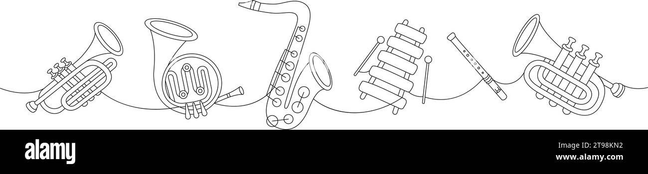 Brass Family Instruments Coloring Pages