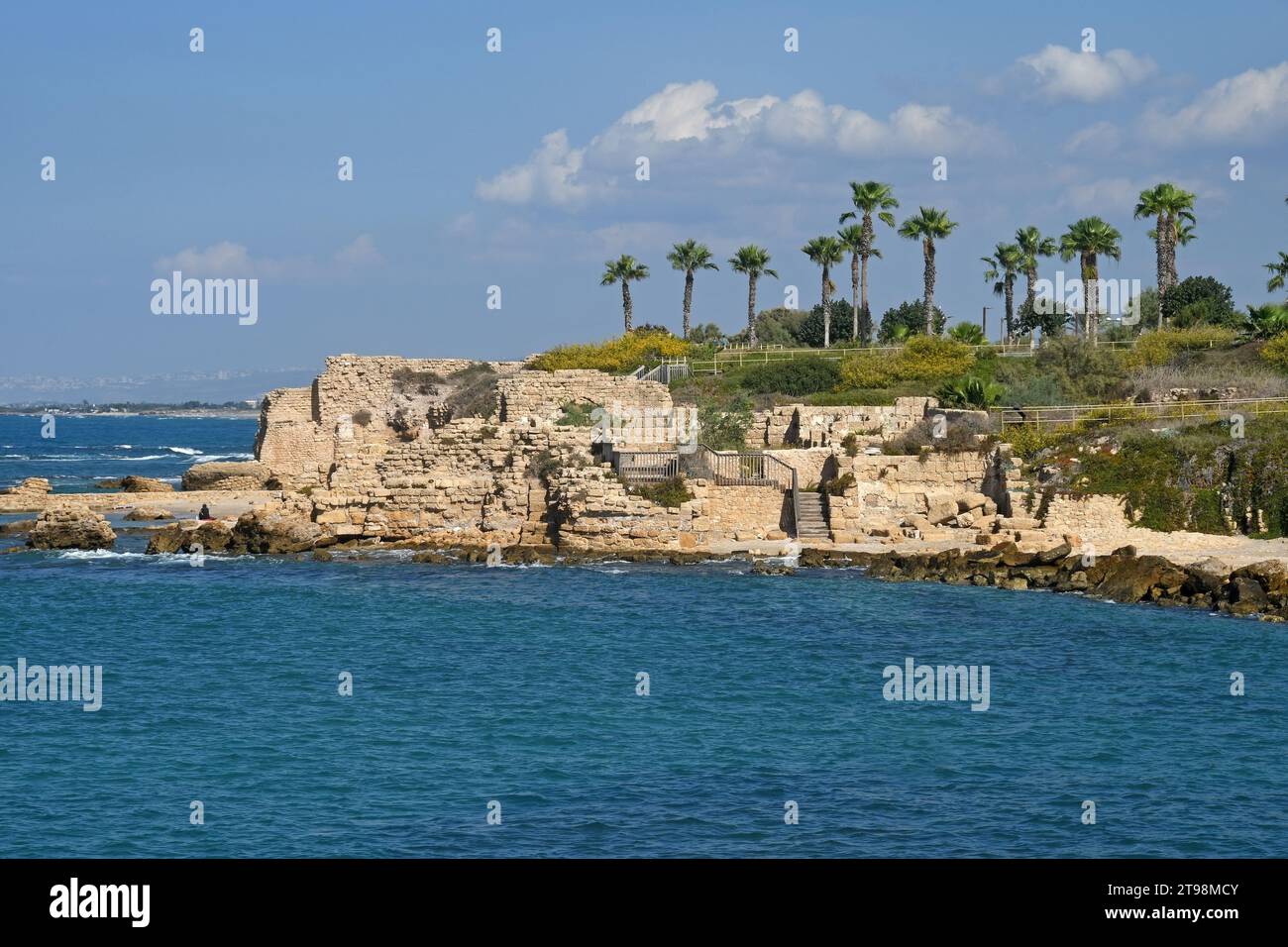 Caesarea Maritima ancient port, Israel Stock Photo - Alamy