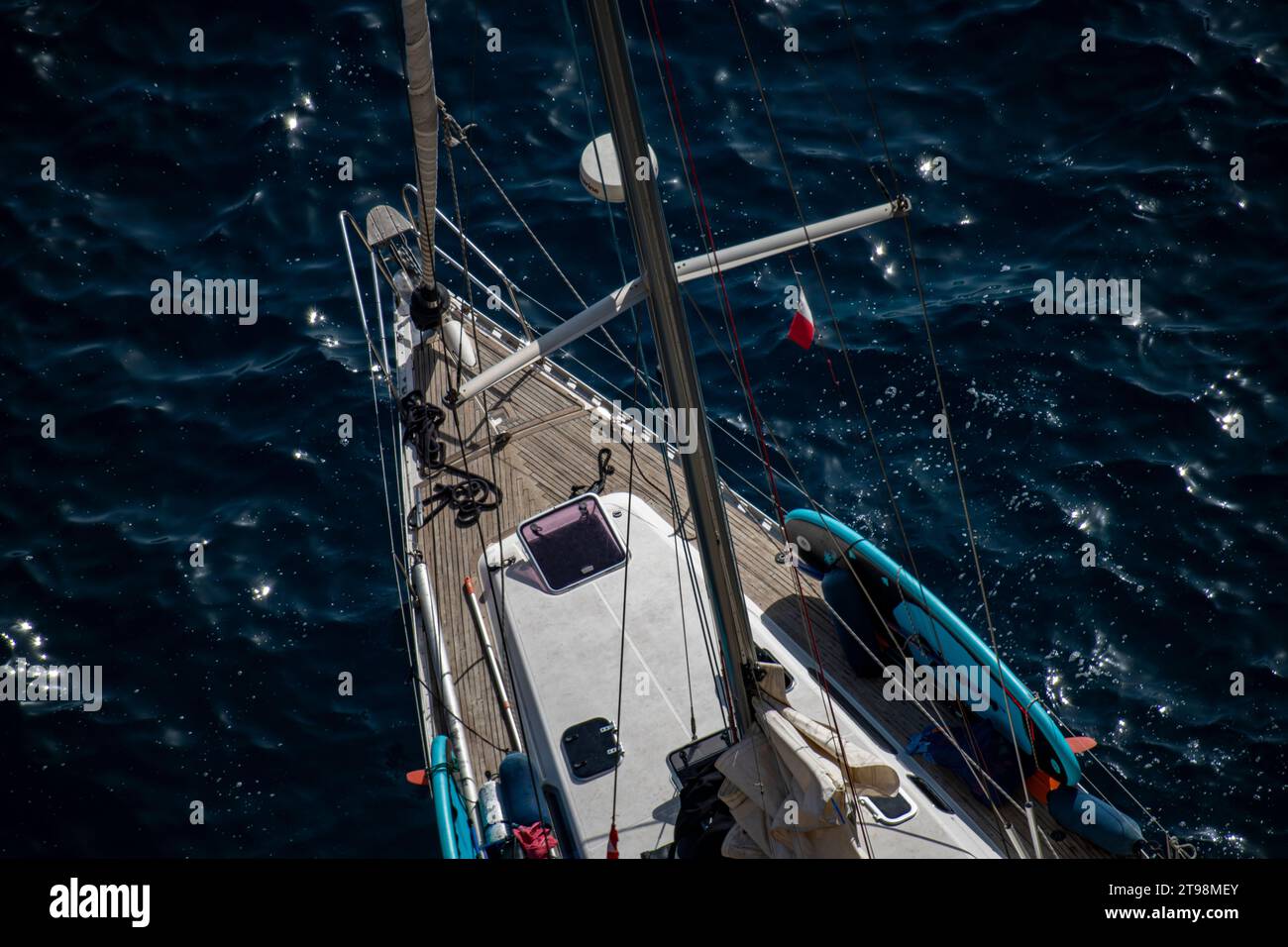 An aerial view of a yacht deck Stock Photo - Alamy
