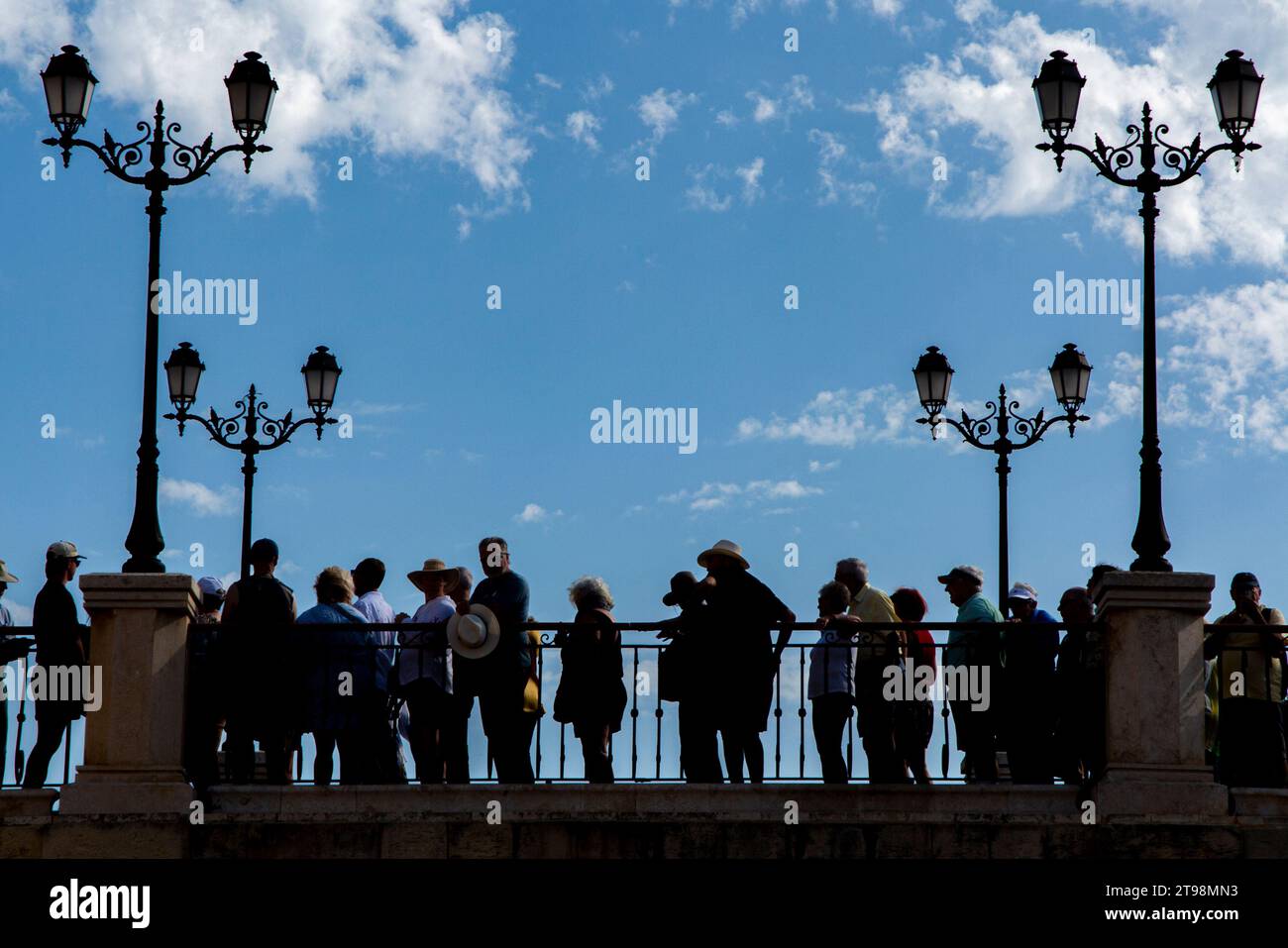 Crowds of tourists on a trail in Malta Stock Photo - Alamy