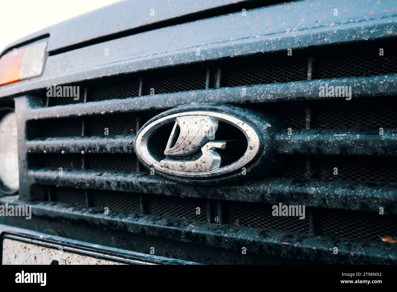 Ryazan, Russia - November 15, 2023: Close-up logo of the Russian car ...