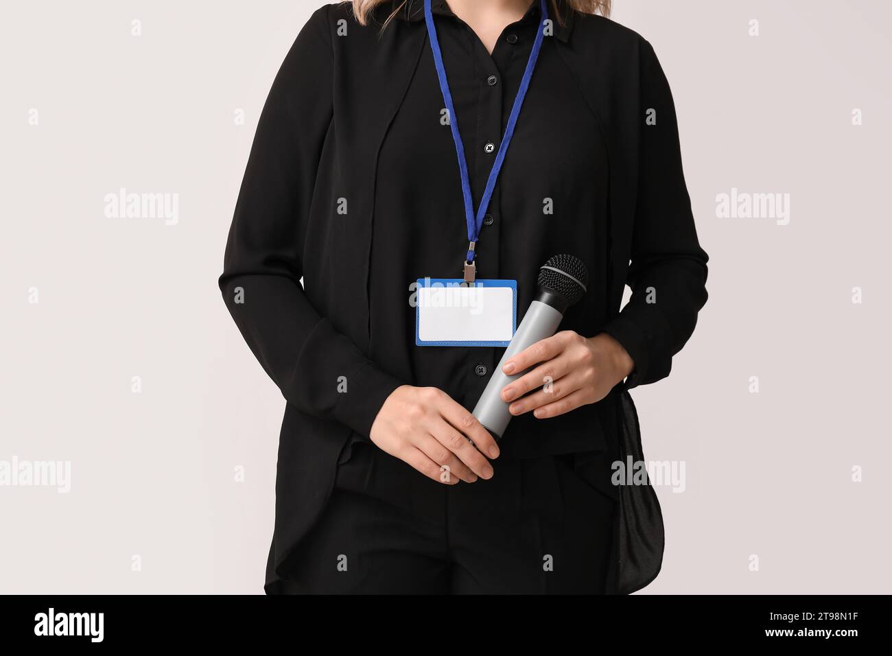 Female journalist id badge hi-res stock photography and images - Alamy
