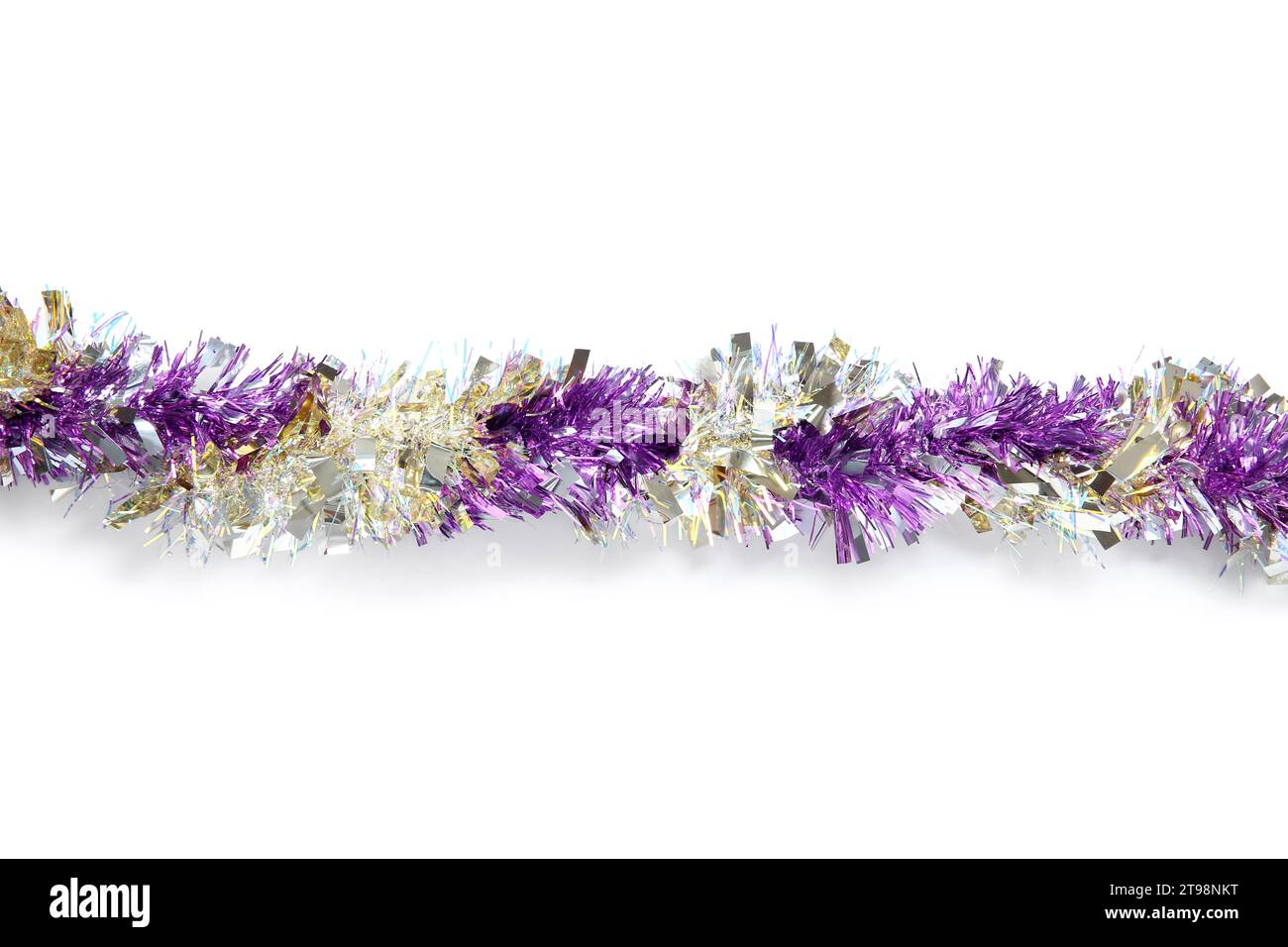 Beautiful Christmas tinsel on white background Stock Photo - Alamy