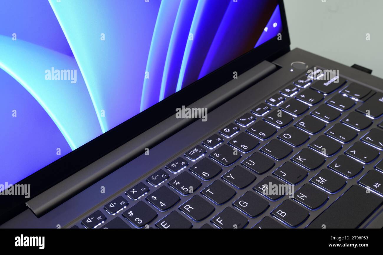 Laptop keyboard with screen on Stock Photo - Alamy