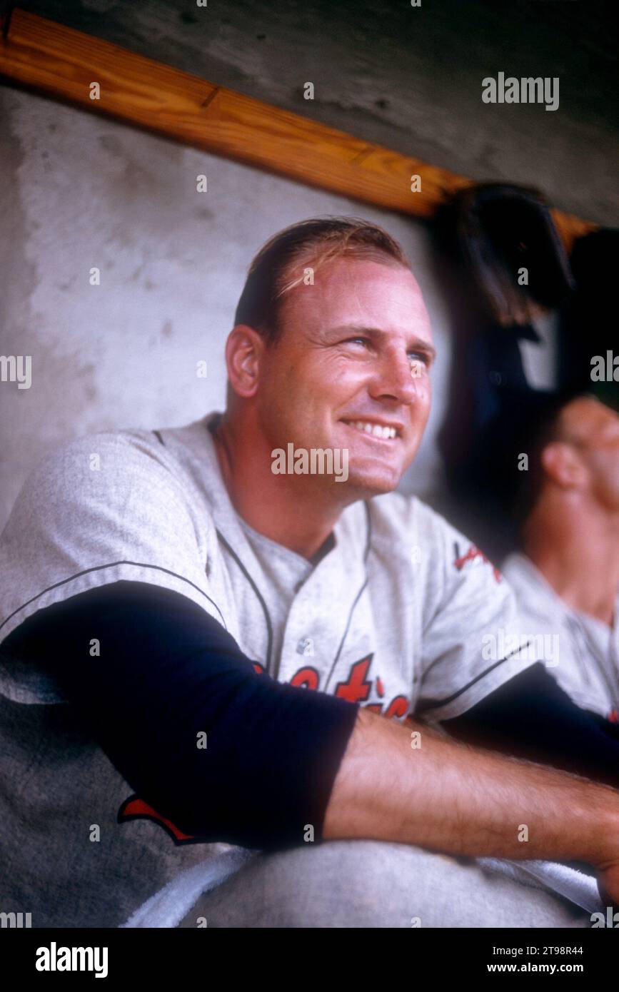 FL - MARCH, 1957: Gus Zernial #30 of the Kansas City Athletics sits in ...