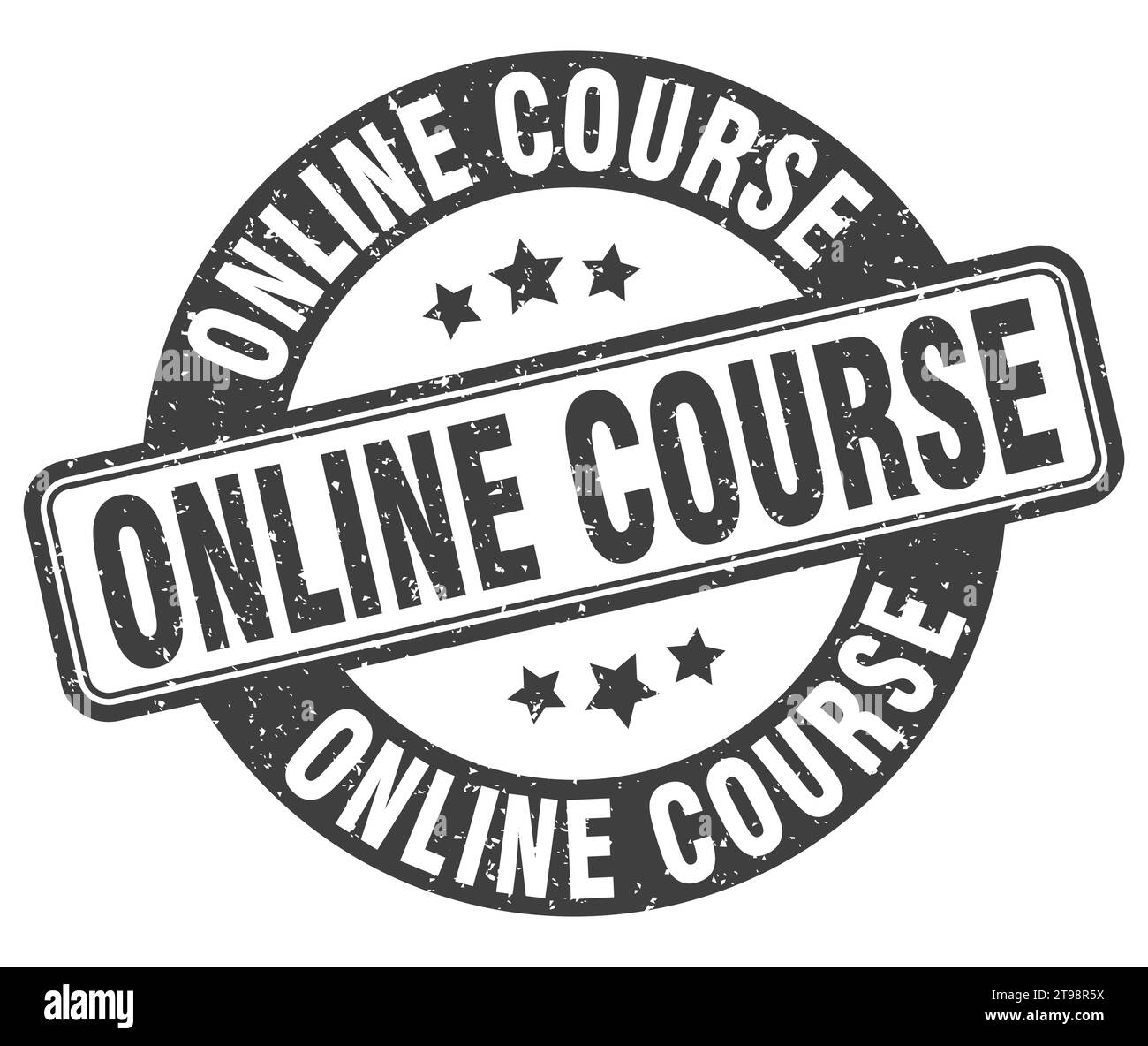 online course stamp. online course sign. round grunge label Stock ...