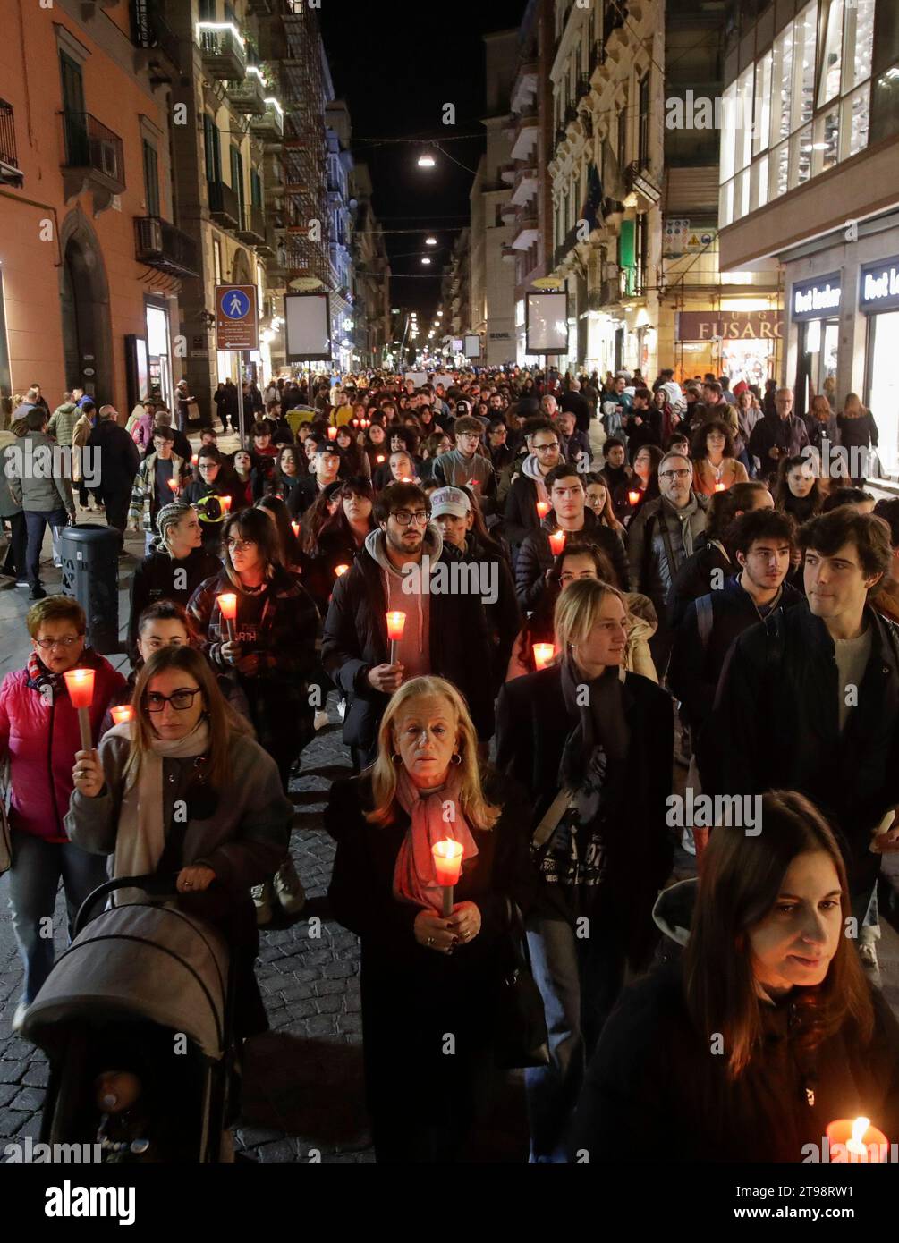Naples, Italy. 23rd Nov, 2023. Around five hundred people are giving ...