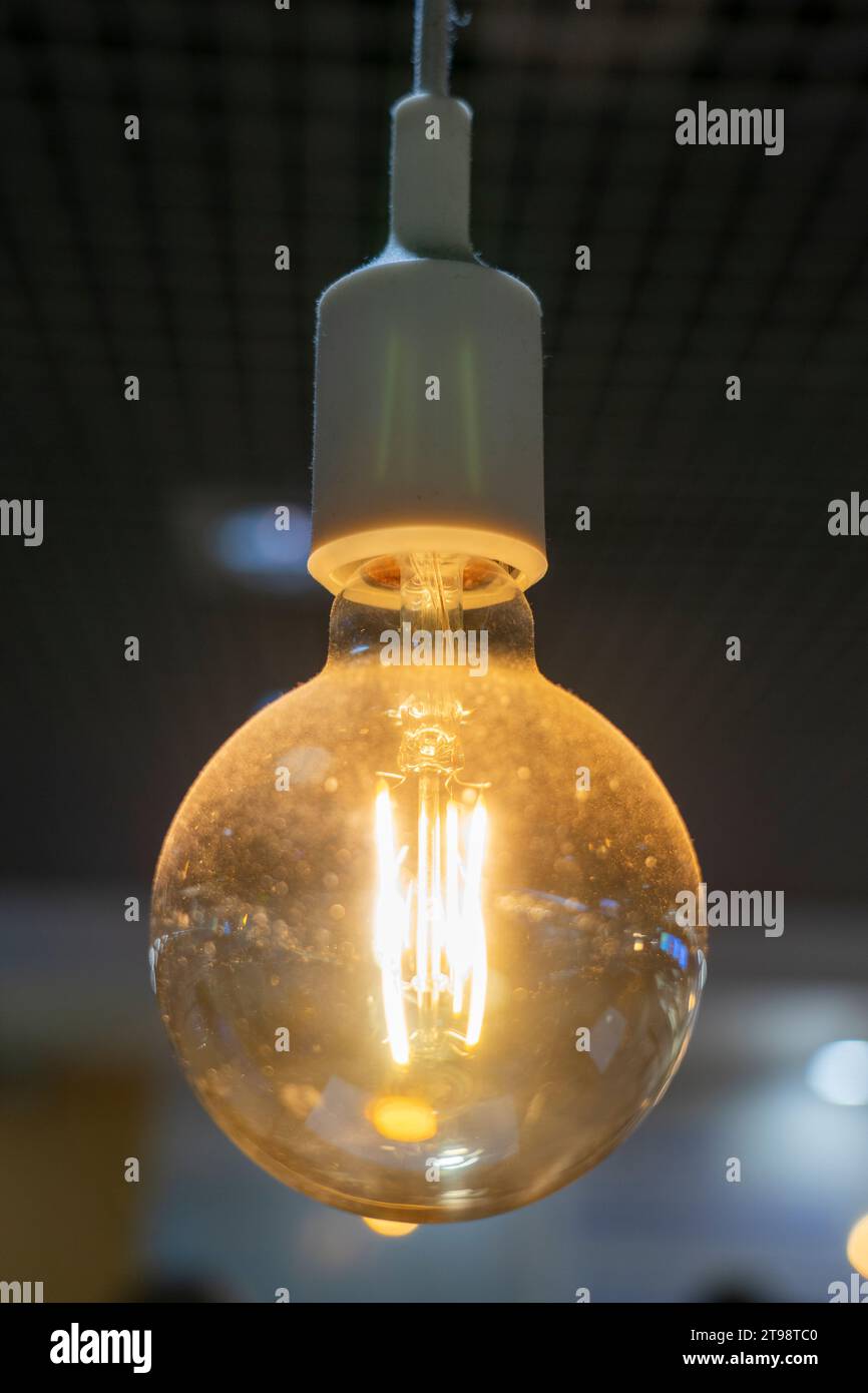 ornamental incandescent lamp with helicoidal filament for a relaxed ...